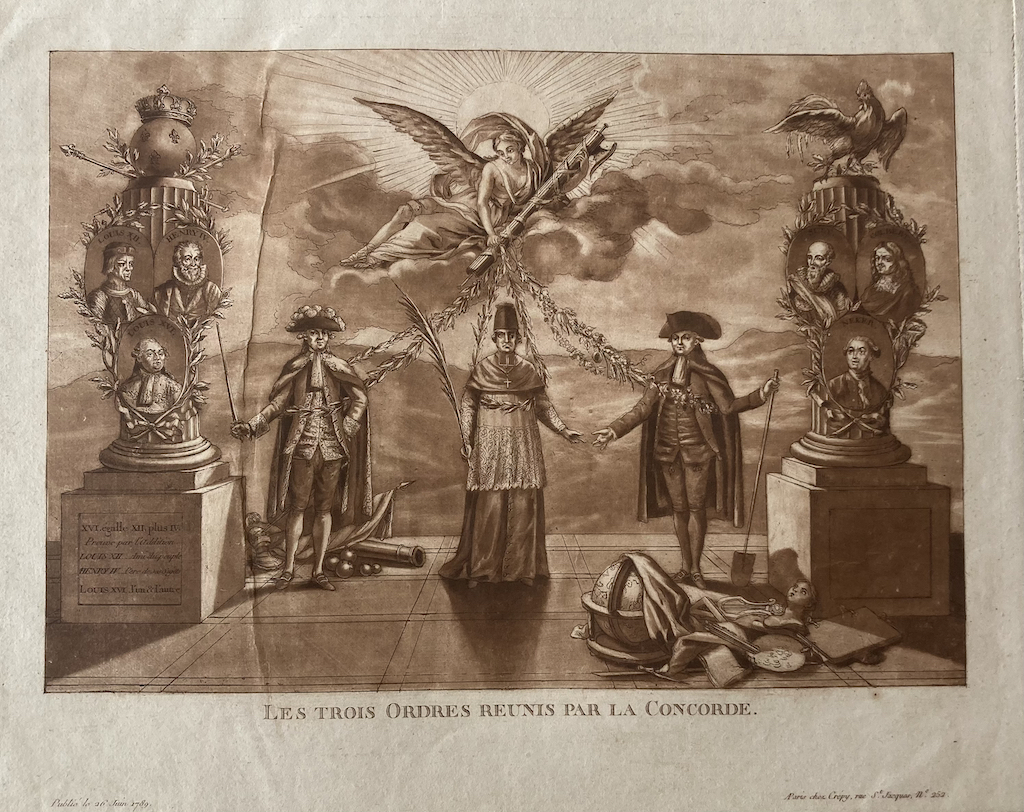 LES TROIS ORDRES RÉUNIS PAR LA CONCORDE - Estampes MAS
